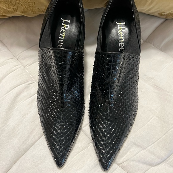 J.Renee | Shoes | J Renee Black Snakeskin Print Heels | Poshmark